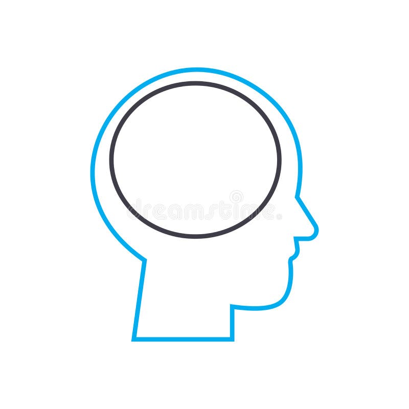 Thinking Process Vector Thin Line Stroke Icon. Thinking Process Outline ...
