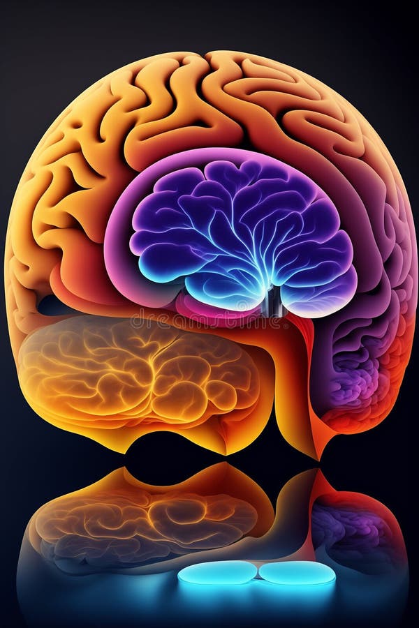 Thinking Processes, Human Brain Activity Stock Illustration ...