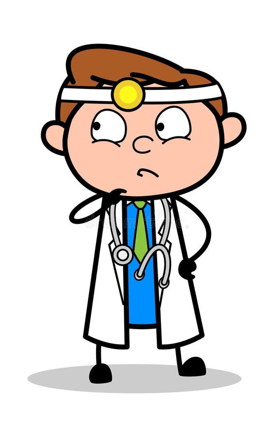 No Idea - Professional Cartoon Doctor Vector Illustration Stock ...