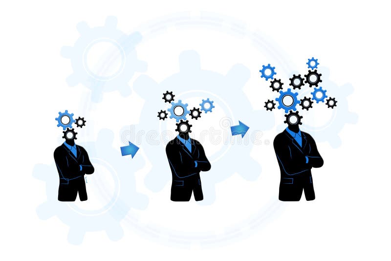 Thinking Progress, Searching for Idea Stock Illustration - Illustration ...