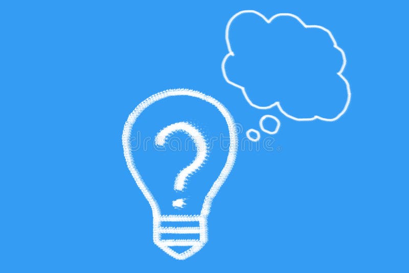 Thinking Question Bulb Idea of Shape Cloud Stock Illustration ...