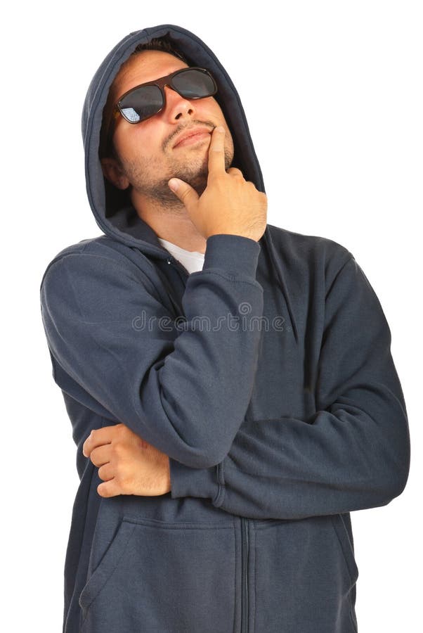 Rapper Man with Hood and Sunglasses Stock Image - Image of cool, shot ...