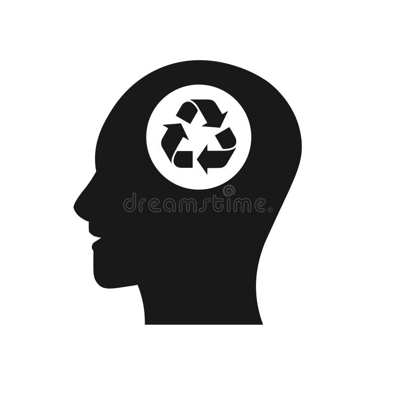 Thinking Recycling Mindset Symbol. Vector Illustration Stock Vector ...