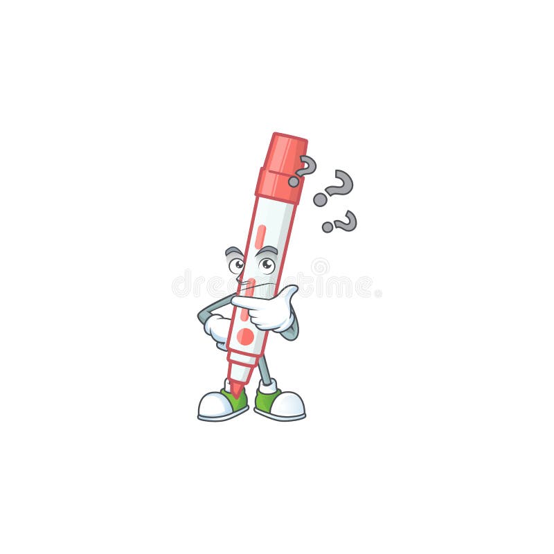 Thinking Red White Board Marker the Character Stock Vector ...
