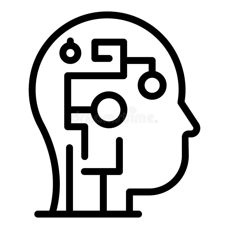 Thinking Reflexion Icon Outline Vector. Mind Think Stock Vector ...