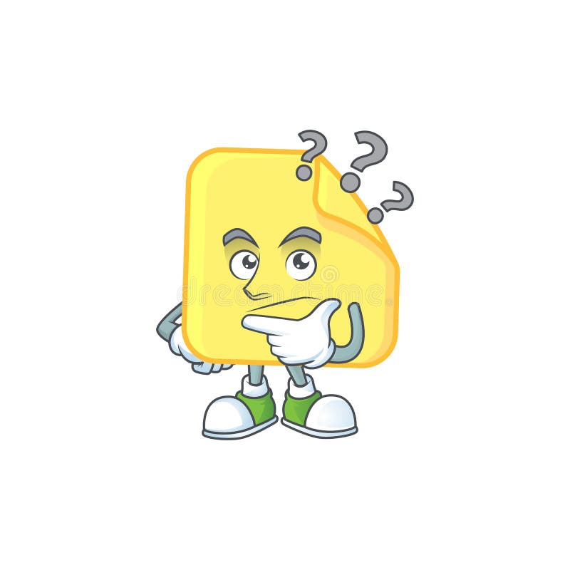 Thinking Work Suitcase Cartoon Character With Mascot Stock Vector