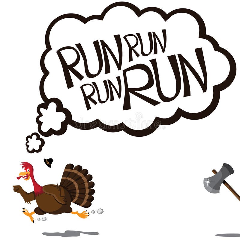 Thinking and Running Cartoon Turkey Stock Vector - Illustration of ...