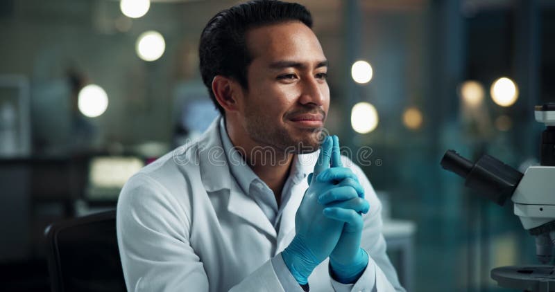 Thinking, Scientist and Solution with Microscope, Notes and ...