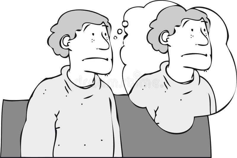 Thinking of self stock vector. Illustration of vector - 57017087