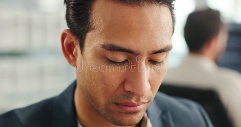 Thinking, Serious or Business Man Problem Solving in Office, Reflection ...