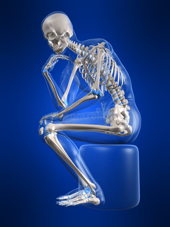 Thinking skeleton stock illustration. Illustration of human - 9166199