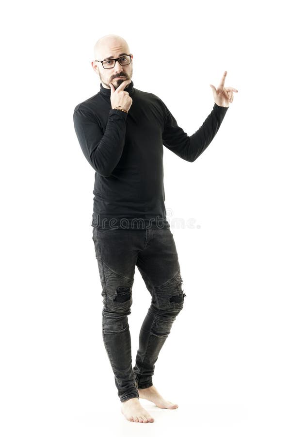 Thinking Smart Man Stylish Genius Having Idea or Eureka Pointing Finger ...