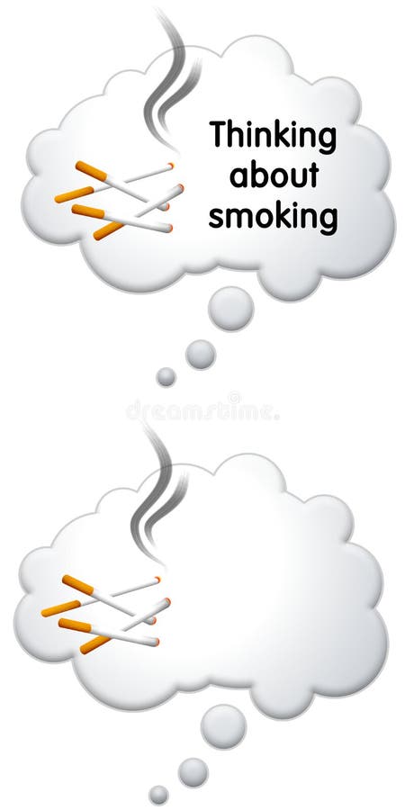 Thinking about Smoking stock illustration. Illustration of health - 5535275