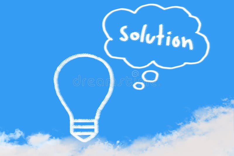 Thinking Solution Bulb Idea of Shape Cloud Stock Illustration ...