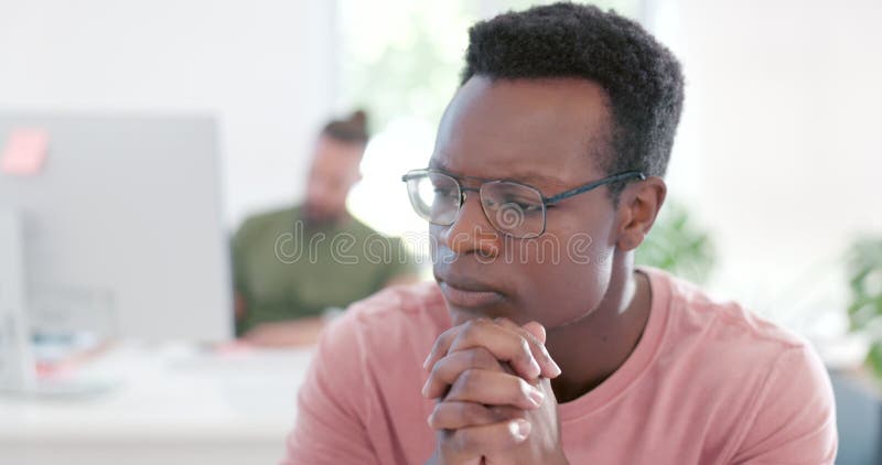 Thinking, Solution and Face of Business Woman in Studio with Idea ...