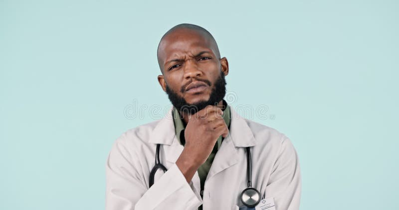 Thinking, Solution and Man Doctor in a Studio with Doubt, Uncertain or ... Thinking, Solution and Man Doctor in a Studio with Doubt, Uncertain or ...