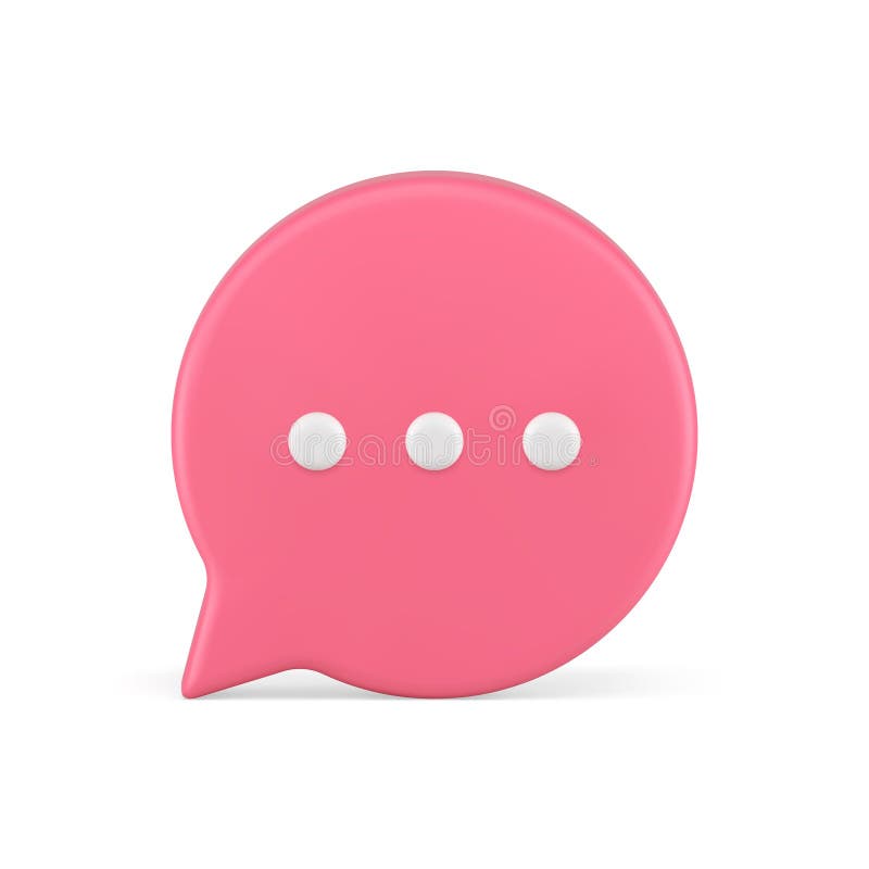 Thinking Speech Bubble Social Media Chat Message Pink 3d Icon Realistic ...
