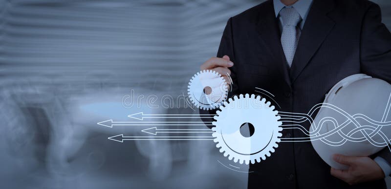 Smart Engineer and His Office Stock Photo - Image of direction, plan ...