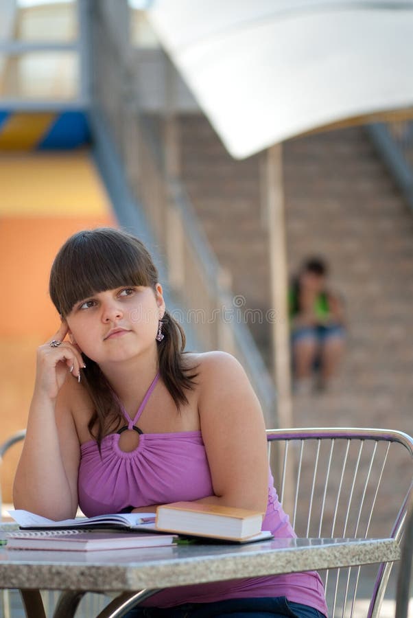 Thinking student stock image. Image of cute, young, thoughtful - 10663097