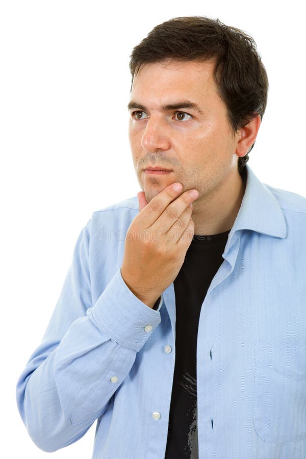 Thinking stock photo. Image of cool, pensive, season - 34110388