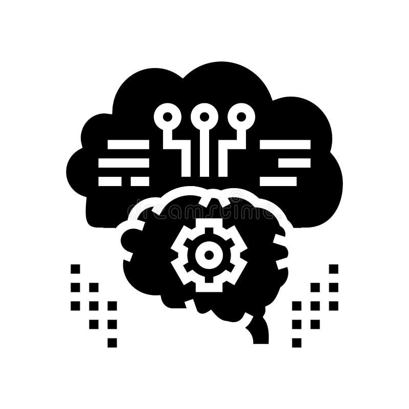 Thinking System Glyph Icon Vector Illustration Stock Illustration ...