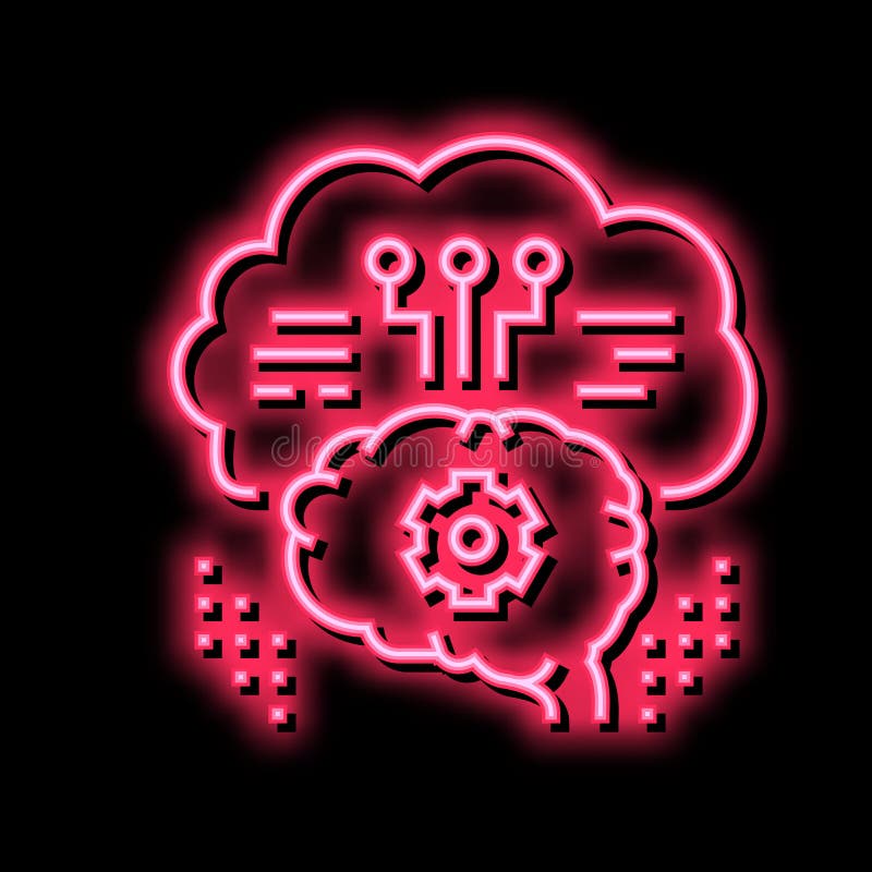 Thinking System Neon Glow Icon Illustration Stock Vector - Illustration ...