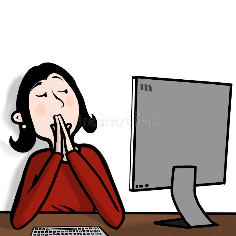 Woman Watching Computer Thinking Reflecting Stock Photos - Free ...