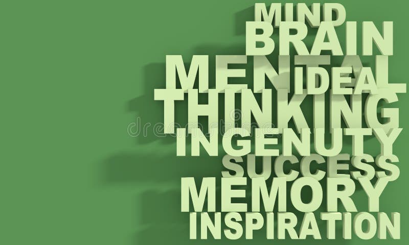 Thinking Theme Tags Cloud. Mental Health Concept Stock Illustration ...