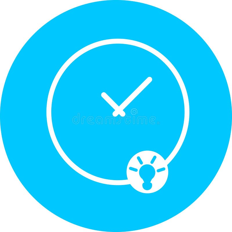 Thinking Time, Clock, Watch in Blue Circle Icon. Concept of UI Design ...