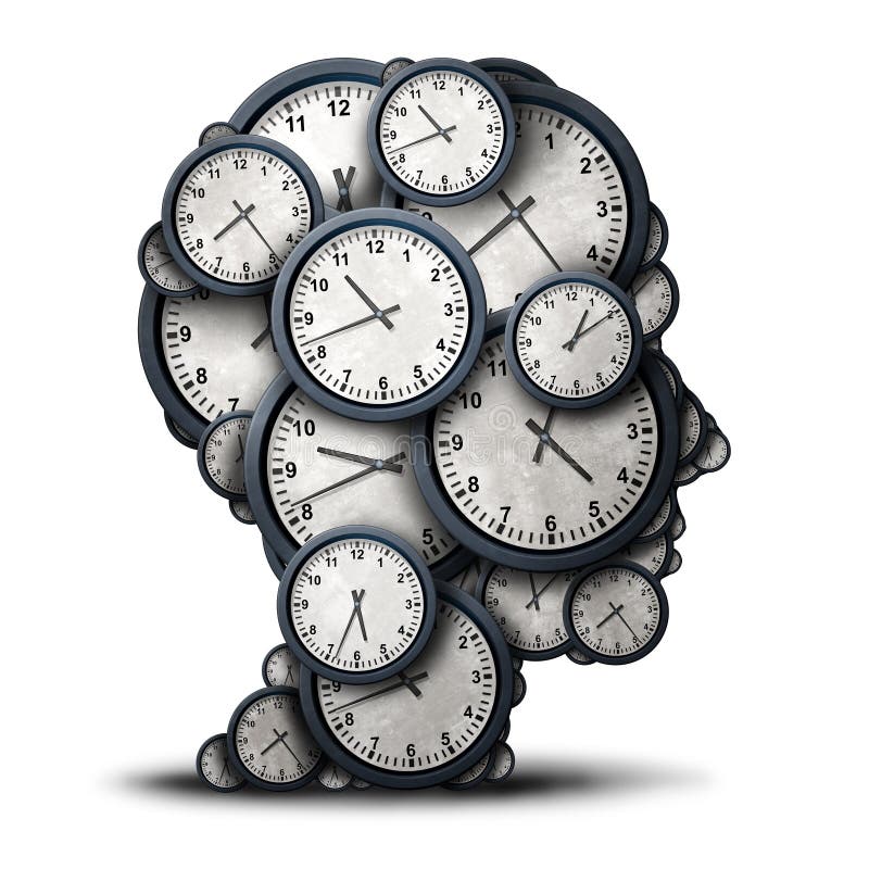 Thinking Time Concept stock illustration. Illustration of clock - 73872474