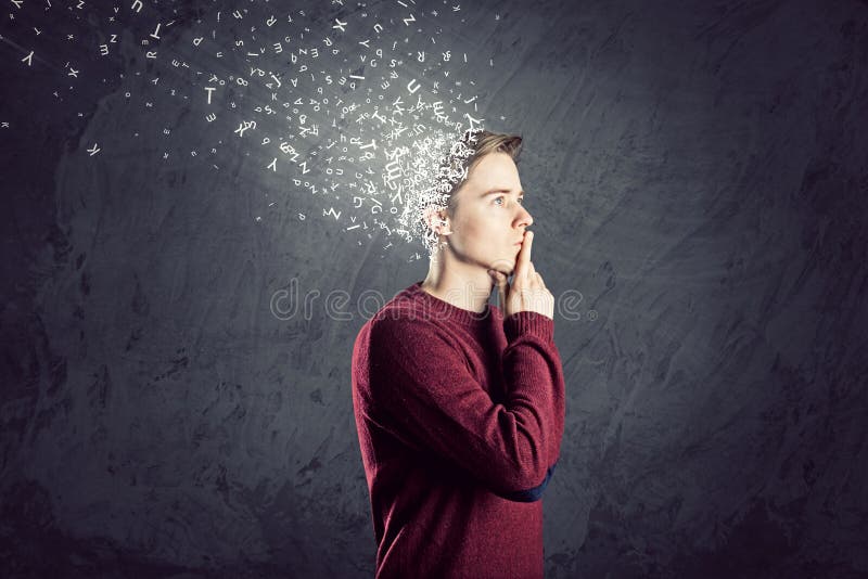 Man with Too Many Questions and No Answer Stock Image - Image of ...