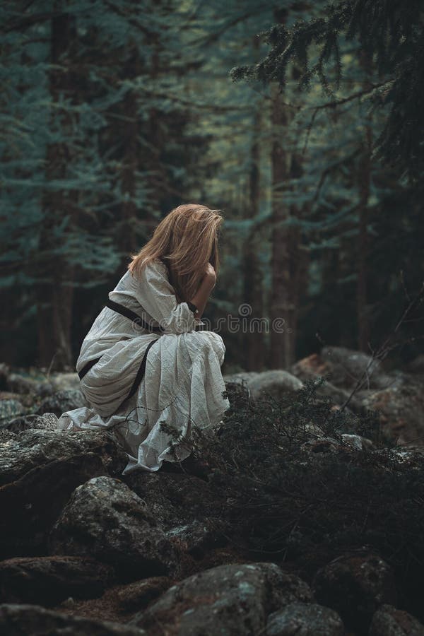 Thinking among the trees stock photo. Image of forest - 185707392
