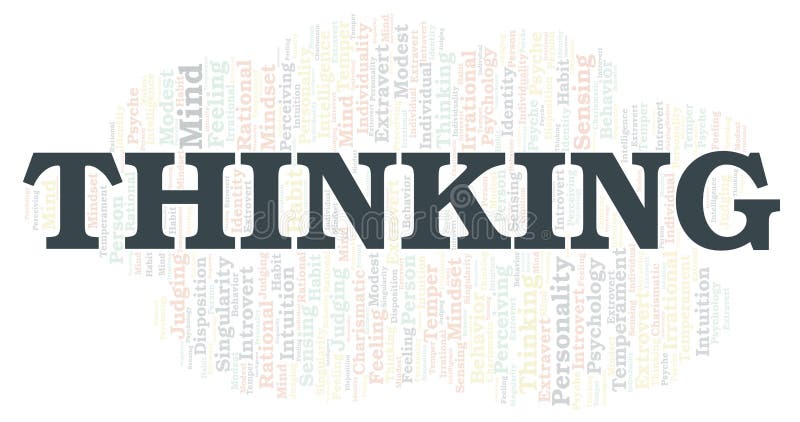 Thinking Typography Word Cloud Create with the Text only. Stock ...