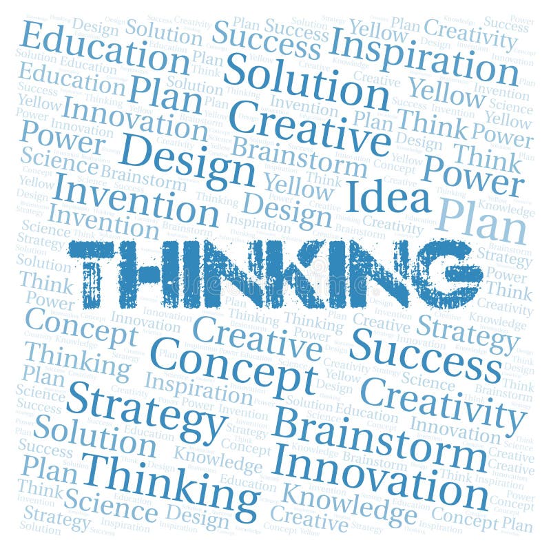 Thinking Typography Word Cloud Create with the Text only. Stock ...