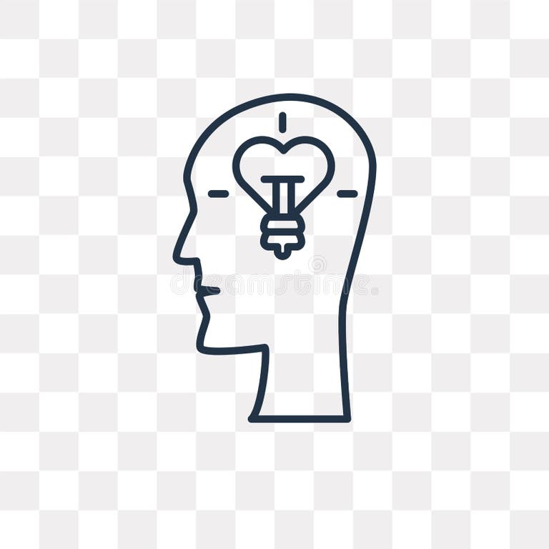 Thinking Vector Icon Isolated on Transparent Background, Linear Stock ...