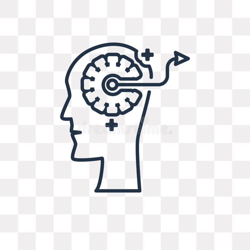 Thinking Vector Icon Isolated on Transparent Background, Linear Stock ...