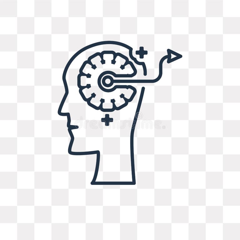 Thinking Vector Icon Isolated on Transparent Background, Linear Stock ...