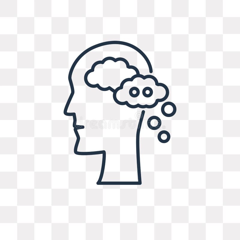 Thinking Vector Icon Isolated on Transparent Background, Linear Stock ...