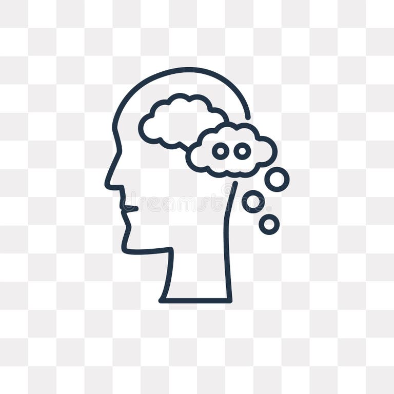Thinking Vector Icon Isolated on Transparent Background, Linear Stock ...