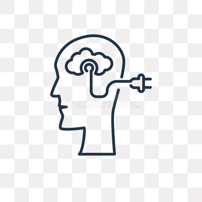 Thinking Vector Icon Isolated on Transparent Background, Linear Stock ...