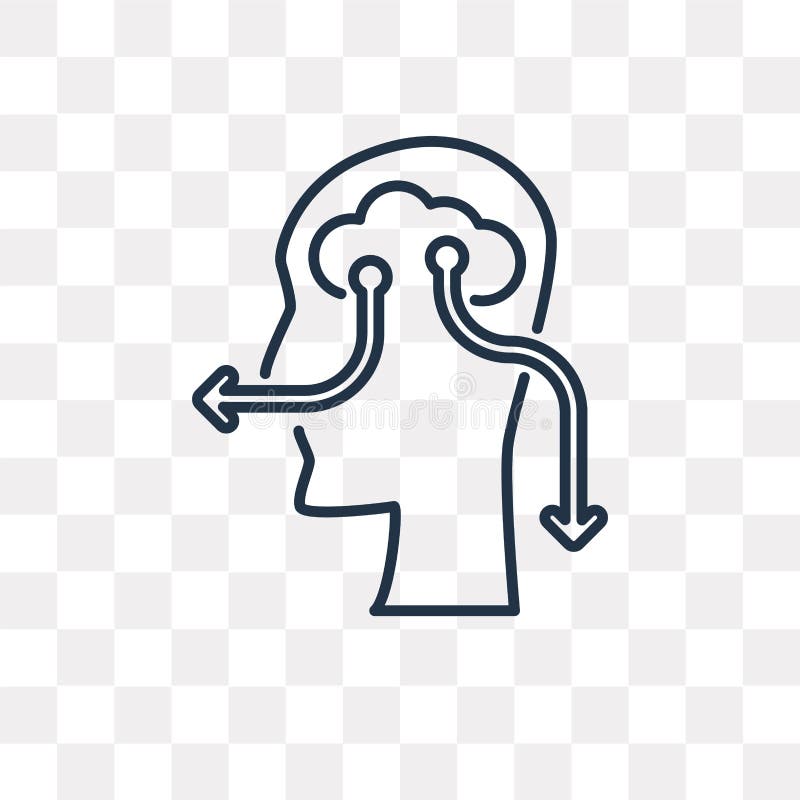 Thinking Vector Icon Isolated on Transparent Background, Linear Stock ...