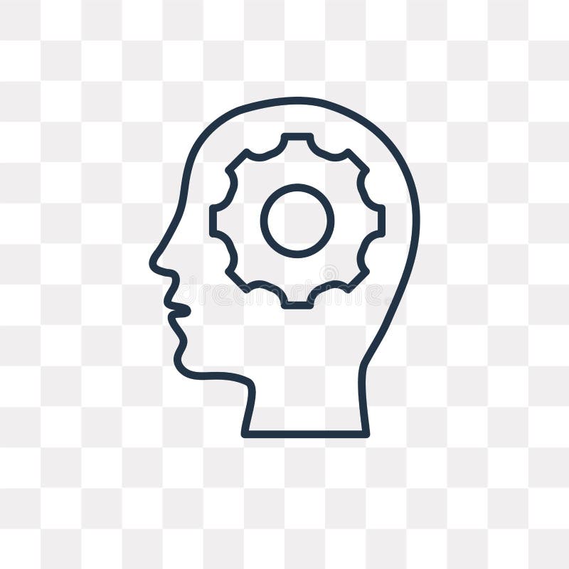 Thinking Vector Icon Isolated on Transparent Background, Linear Stock ...