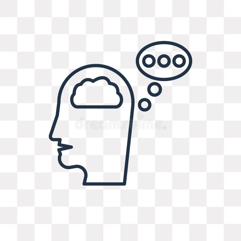 Thinking Vector Icon Isolated on Transparent Background, Linear Stock ...