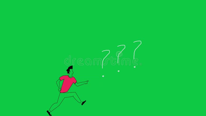 Thinking Video Green Screen with Question Mark Stock Video - Video of ...