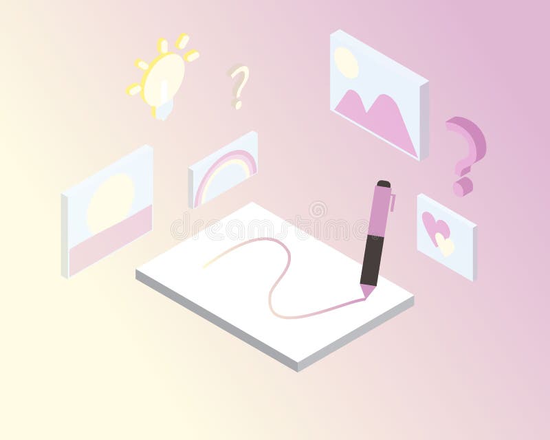 Thinking about What To Draw or What Content To Create Stock Vector ...