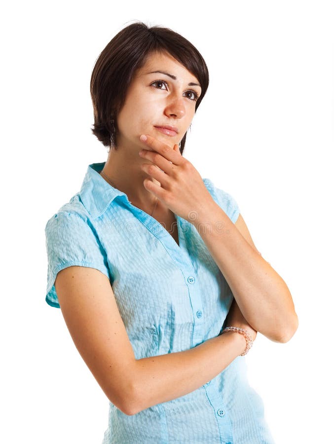 Thinking woman stock photo. Image of contemplating, businesswoman ...