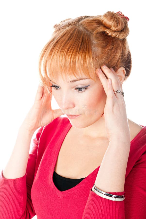 Thinking Woman in Black with Clock Stock Image - Image of confident ...