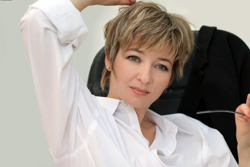 Thinking woman stock image. Image of corporations, boss - 301263