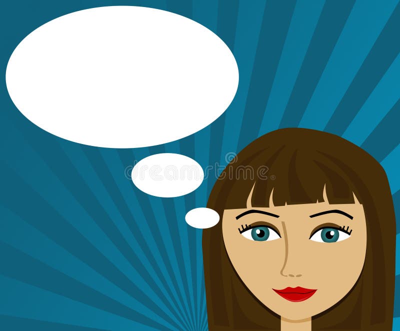 Thinking woman stock illustration. Illustration of preety - 8162418