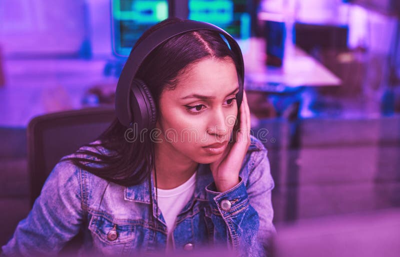 Thinking Woman, Computer or Headphones in Neon Strategy for Iot Coding ... Thinking Woman, Computer or Headphones in Neon Strategy for Iot Coding ...